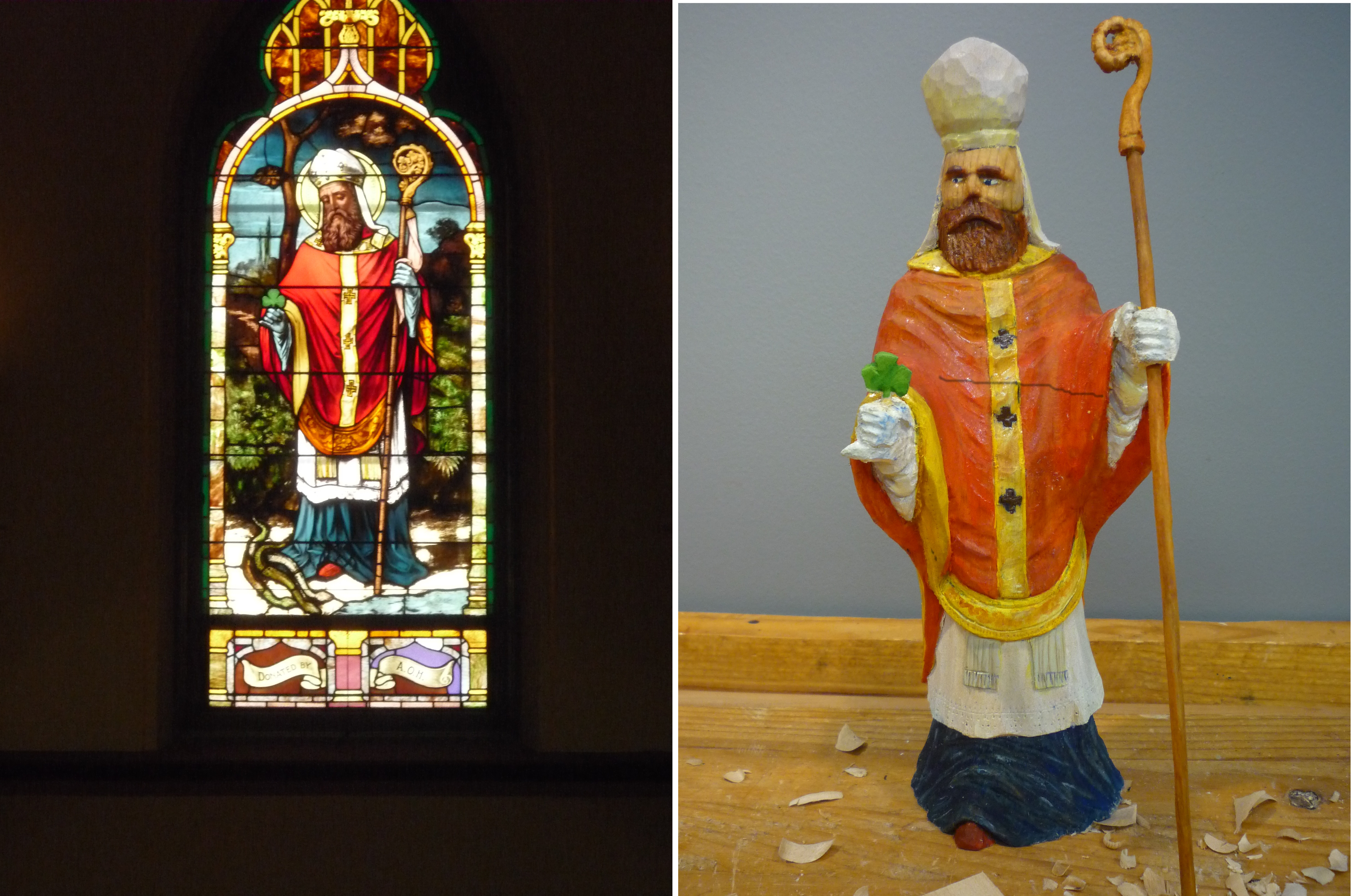 St Patrick – David Bignell Wood Sculpture